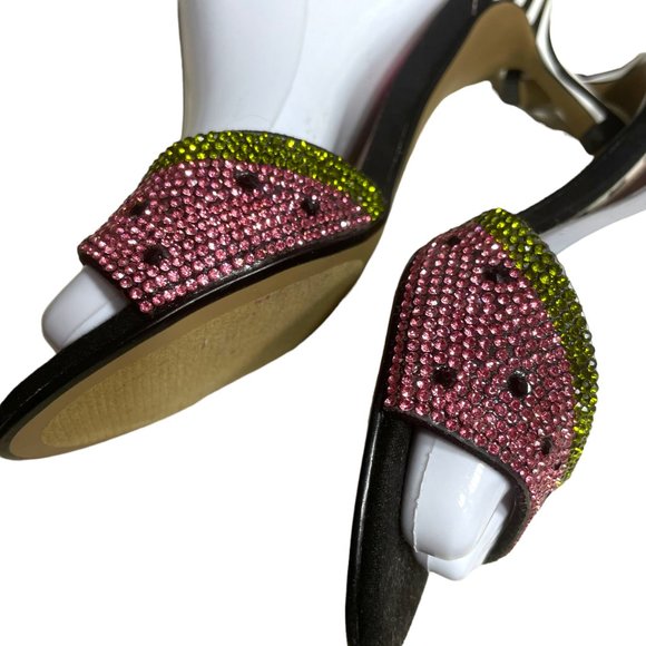 Betsey Johnson | Shoes | Betsey Johnson Watermelon Heels 95 Rhinestone ...
